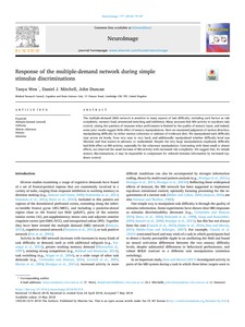 Response of the multiple-demand network during simple stimulus ...