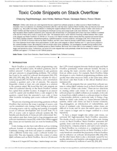 Toxic Code Snippets on Stack Overflow - UCL Discovery