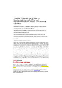 Teaching grammar and writing: A randomised controlled trial and ...