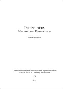 Intensifiers: Meaning and Distribution - UCL Discovery