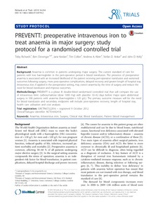 PREVENTT: preoperative intravenous iron to treat anaemia in major ...